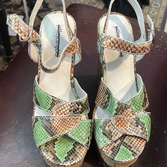Jeffrey Campbell | Shoes | Jeffrey Campbell Snake Skin Wedge Platform ...